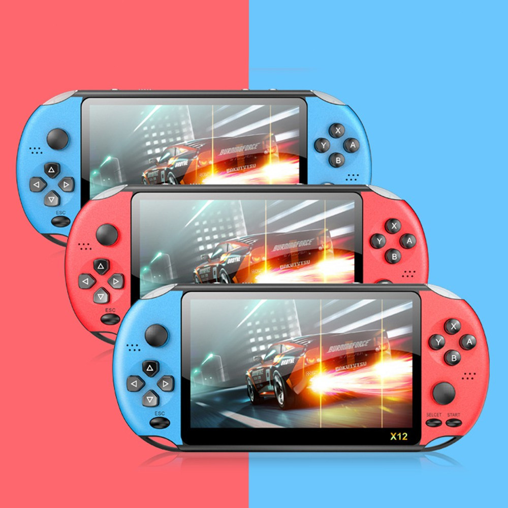 X12 PSP เกมมือถือ GBA เครื่องเล่น 5.1 นิ้ว 3000 เกมคอนโซลรองรับ MP5 8GB ...