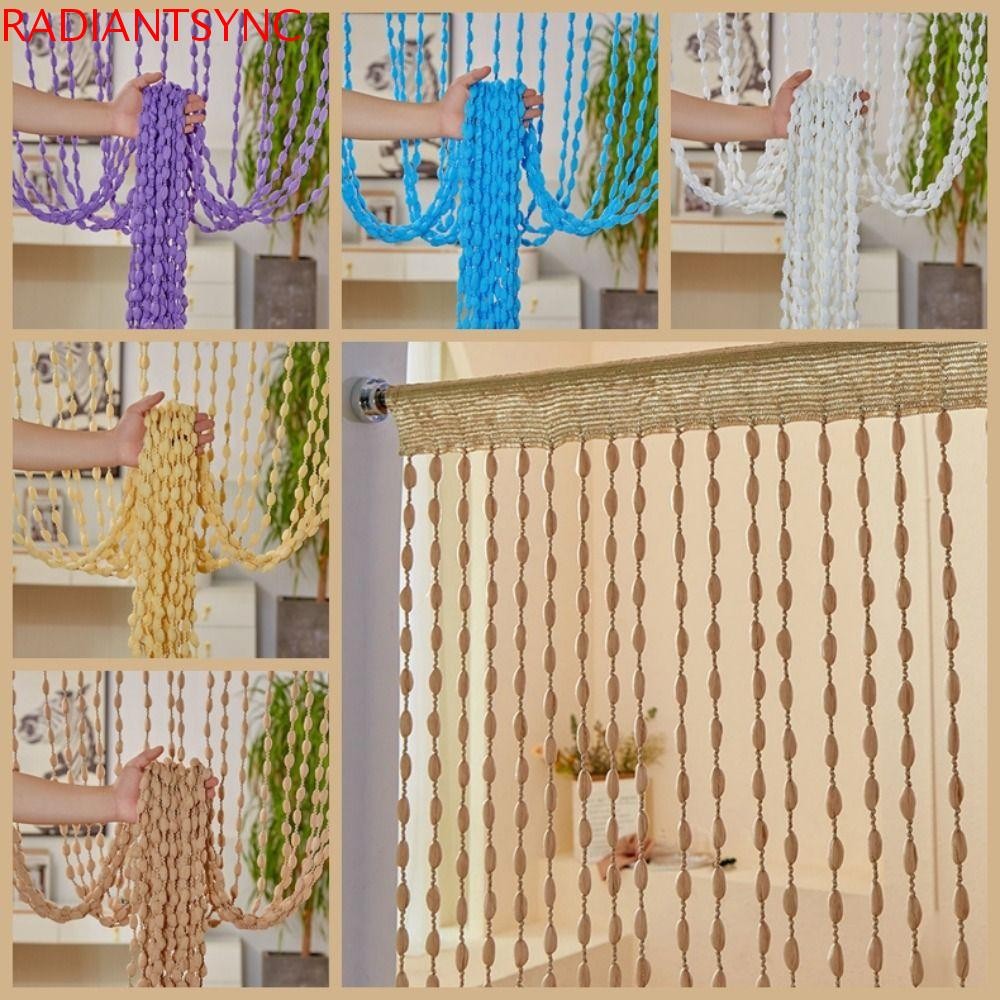 RADIANTSYNC ม่านประตูลูกปัด, 1*2M ม่านประตูลูกปัด String ผ้าม่าน, การรักษาหน้าต่างสีทึบพู่ผ้า ...