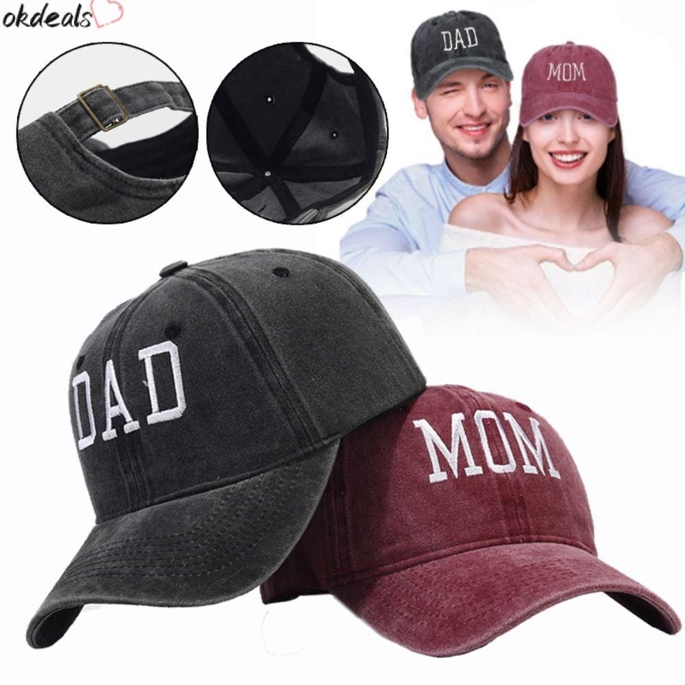 Okdeals Distressed Faded Cap, Hiphop Visors DAD MOM เย็บปักถักร้อยเบส ...