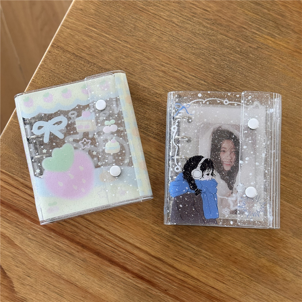 Ins Original Strawberry Little Girl m5 Loose-leaf Diary ยางนุ่ม pvc Double-Button Handbook Card ...