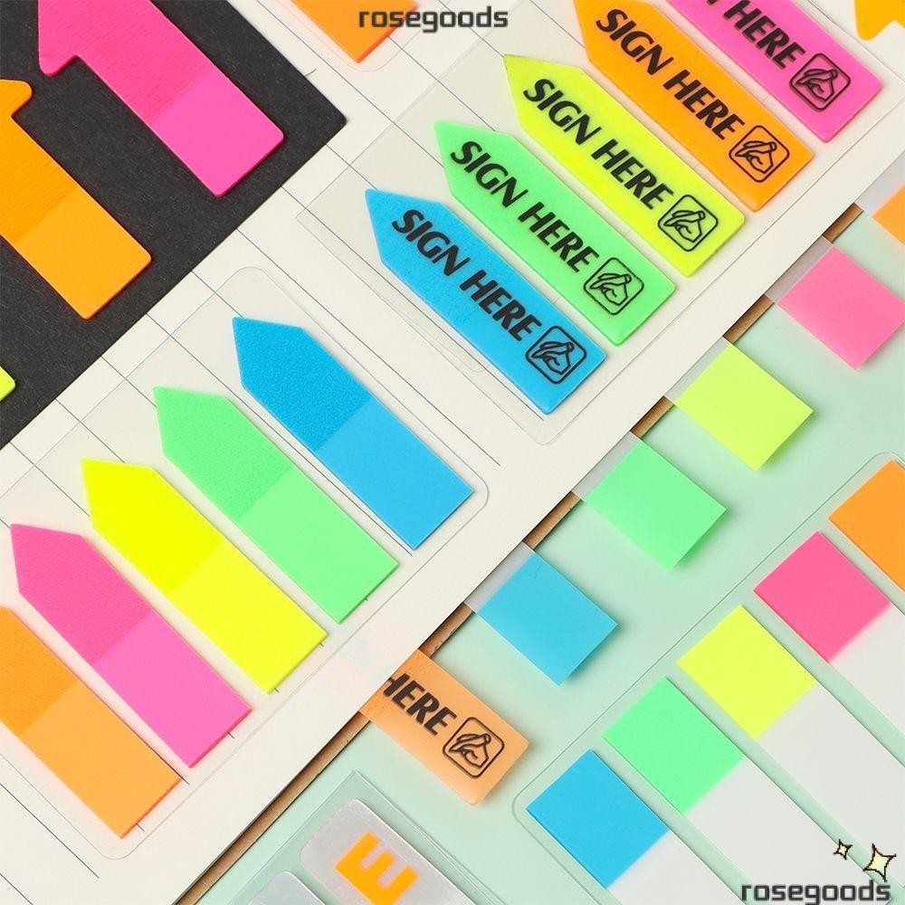 Rose 100 แผ่น Sticky Notes บุ๊คมาร์คเครื่องเขียน Tab Strip Key Points ...