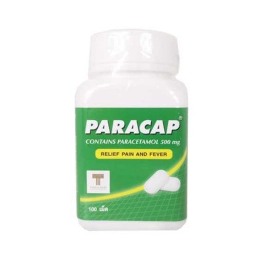 Paracap 500 mg พาราแคป พาราเซตามอล แบบขวด ขนาด 100เม็ด | Shopee Thailand