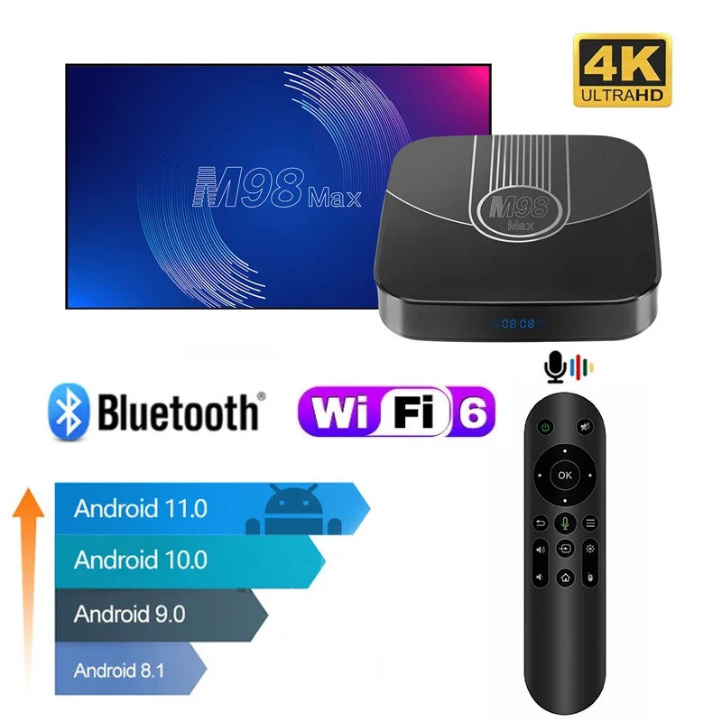 M98 MAX TV ATV Android TV Box สมาร์ททีวี amlogic S905Y4 2.4G 5G Dual Wi-Fi BT 5.0 HD 4K 3D PK ...