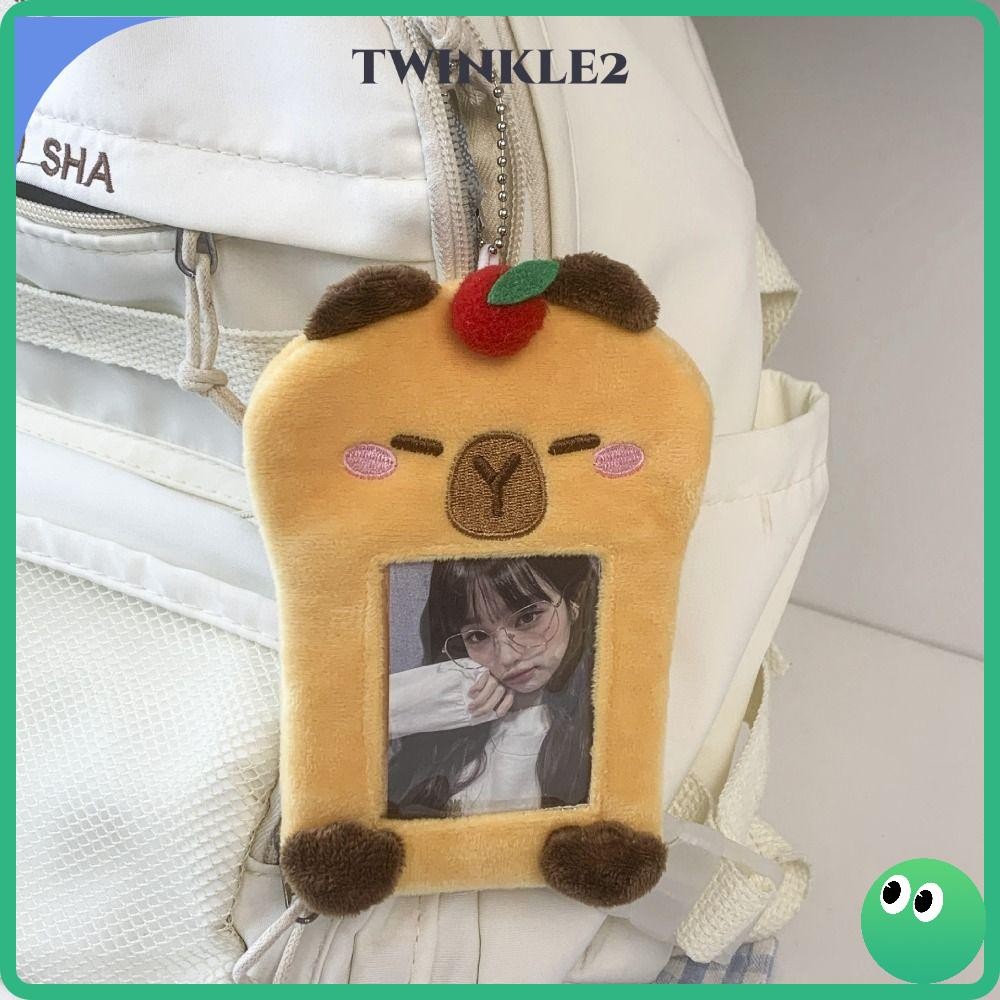 Twinkle Capybara Plush Photocard, การ์ตูนแบบพกพา Photo Card Holder, Charms ของขวัญน่ารัก Kawali ...