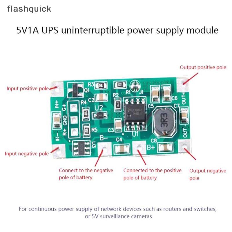 Flashquick DC 5V 1A UPS อย่างต่อเนื่องโมดูลแหล่งจ่ายไฟ 3.7V Polymer 18650 ลิเธียม Step Up ...