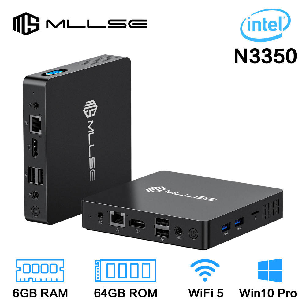 MLLSE M2 Mini PC Intel Celeron N3350 CPU 6G RAM 64G ROM USB3.0 Win10 WiFi Bluetooth 4.2 Desktop ...