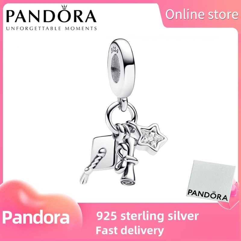 100% ของแท้ เงินสเตอร์ลิง S925 PANDORA [ 793240 C01]2024 เครื่องรางห้อยสามชั้นสำหรับการสำเร็จ ...