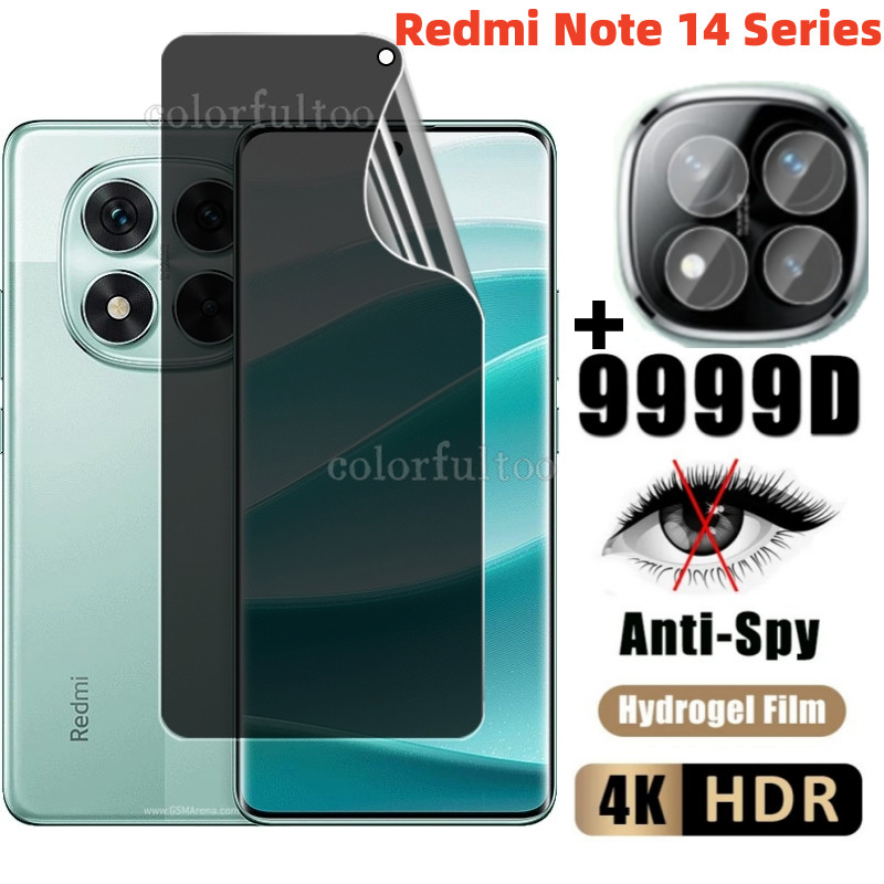 2in1 Anti-Spy ความเป็นส่วนตัวHydrogelฟิล์มสําหรับXiaomi Redmiหมายเหตุ 14 Pro Plus 14Pro ...