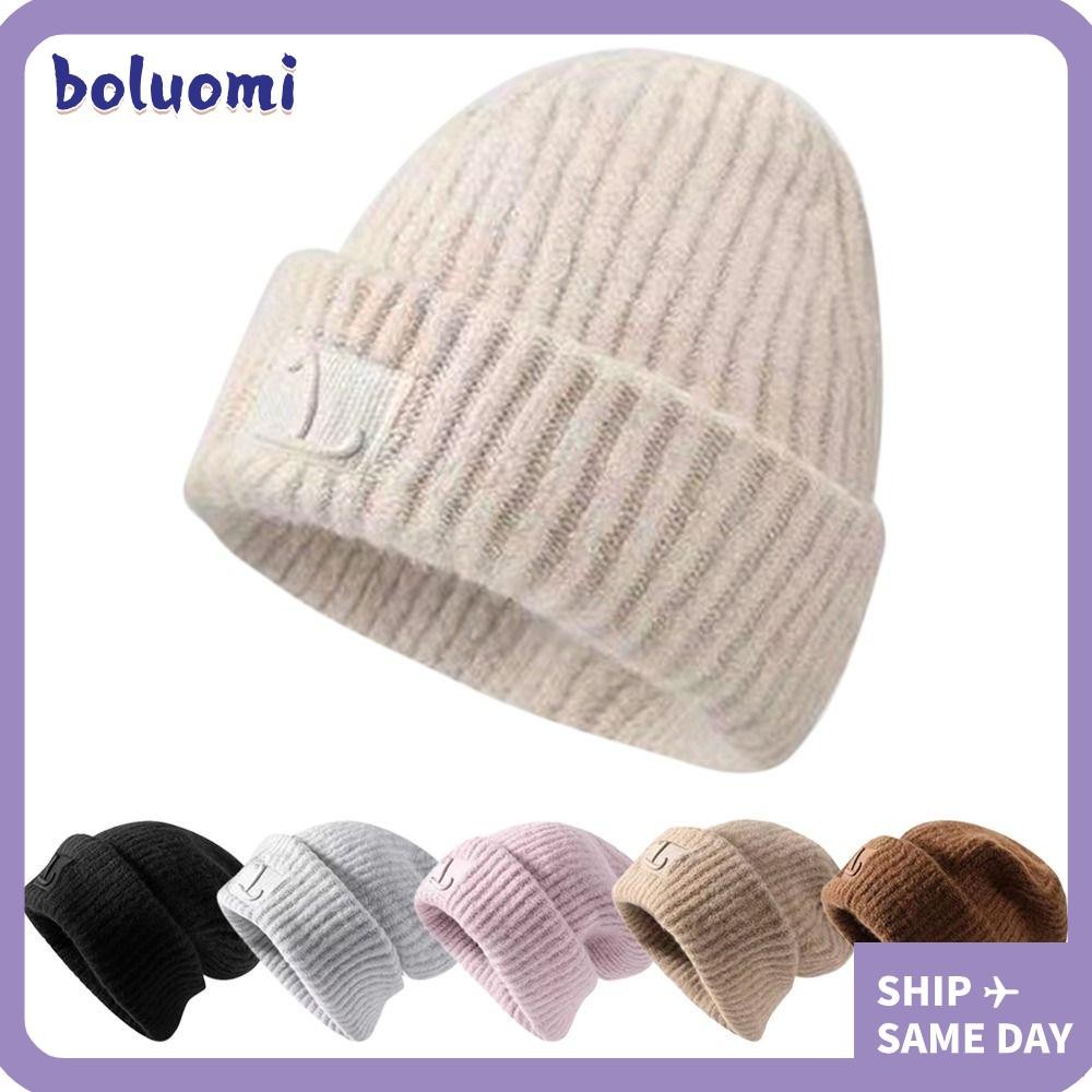 Bolumi หมวกอบอุ่น, สีทึบถัก Beanies, ฤดูหนาว Warm Windproof Hip-hop ...