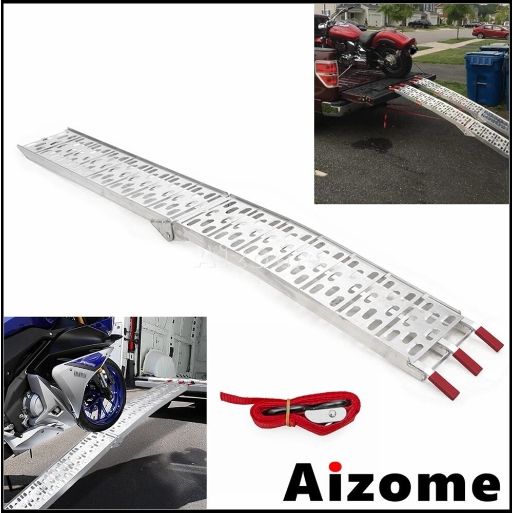 AI 1500LBS Aluminum Folding Loading Ramp For ATV UTV Lawn Mower ...