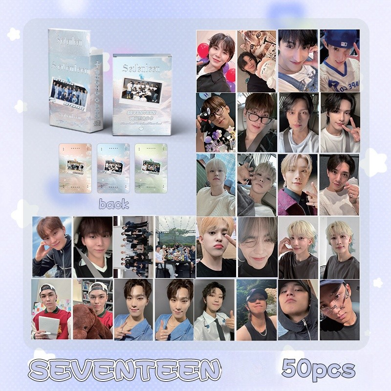 50-124pcs SEVENTEEN Holographic Laser การ์ด LOMO 17 คือขวา HERE Joshua ...