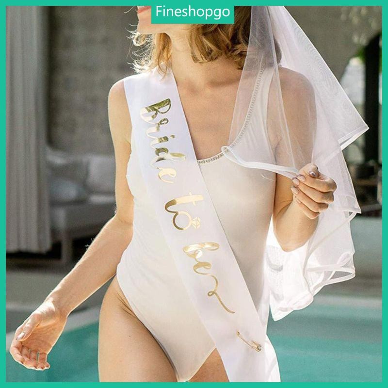 Fine 5 Pack เจ้าสาวที่จะเป็นชุด Sash แว่นตา Tattoos เข็มกลัดสั้น Bachelorette Party Supplies ...