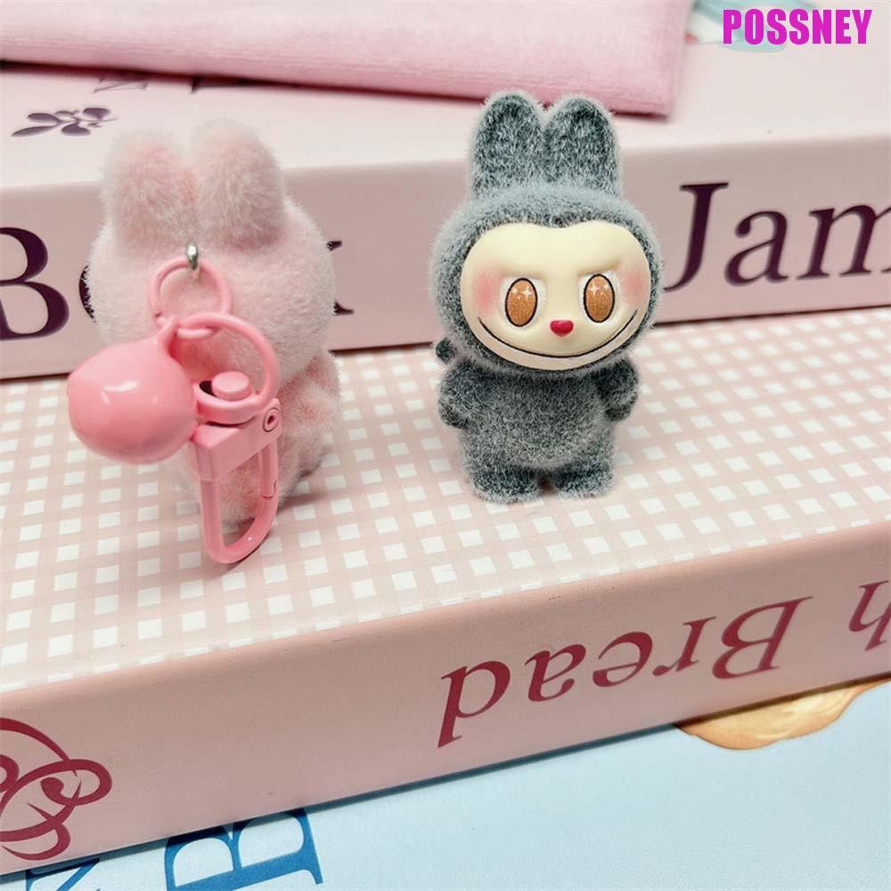 POSSNEY Flocking Labubu จี้, Key Ring แบบพกพา Wing Labubu พวงกุญแจ ...