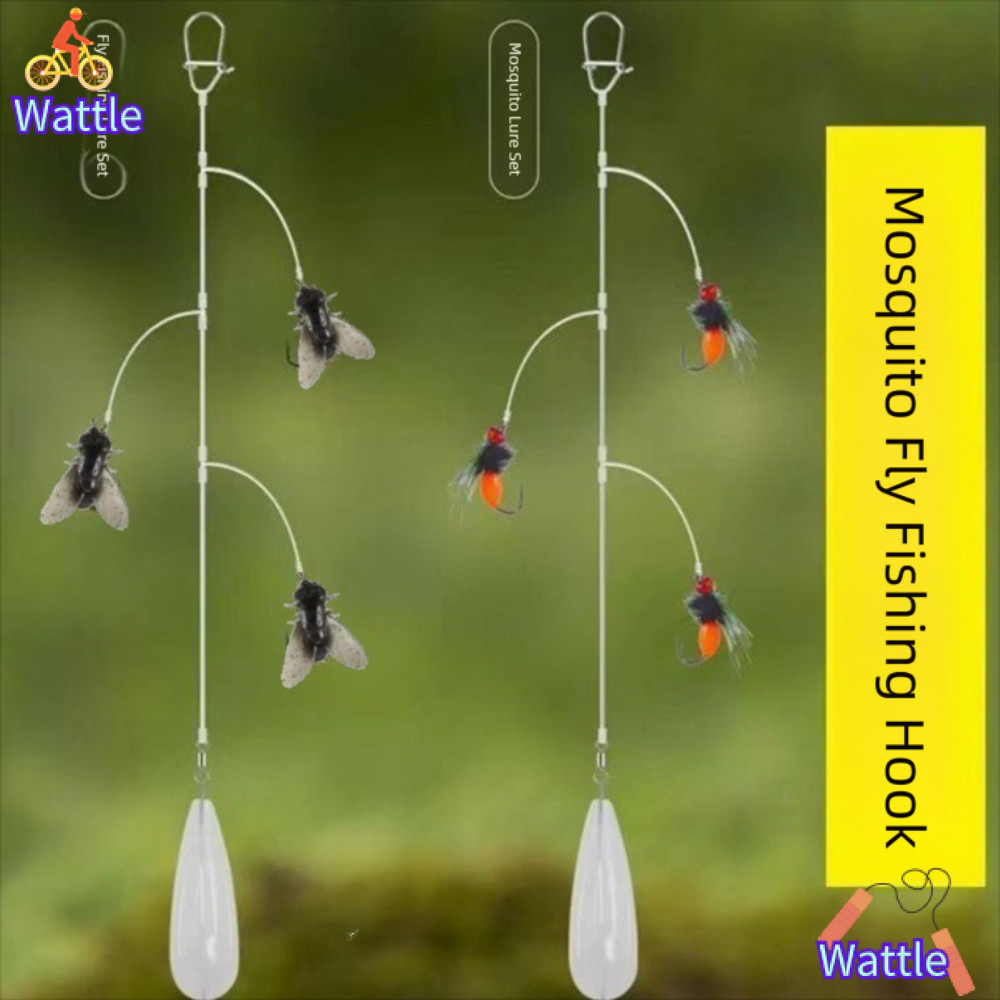 WATTLE 2Bag Fly Fish Lure เครื่องมือตกปลา กับสายเหล็กคาร์บอน และหัว ...