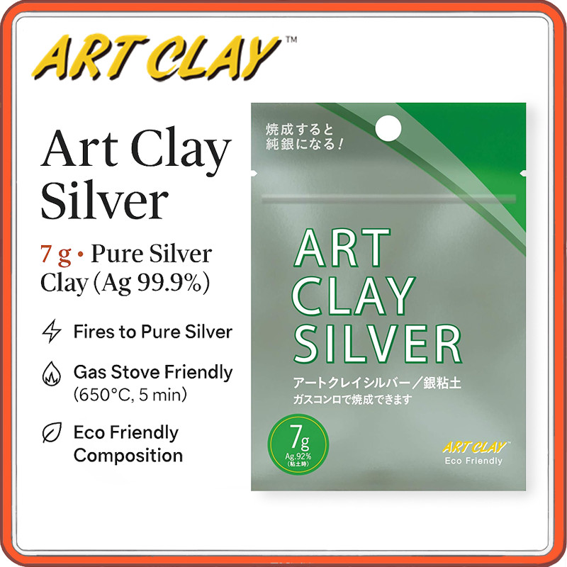 Art Clay Silver Pure 99.9% Fine Silver Clay 7 g – DIY Jewelry Making ...