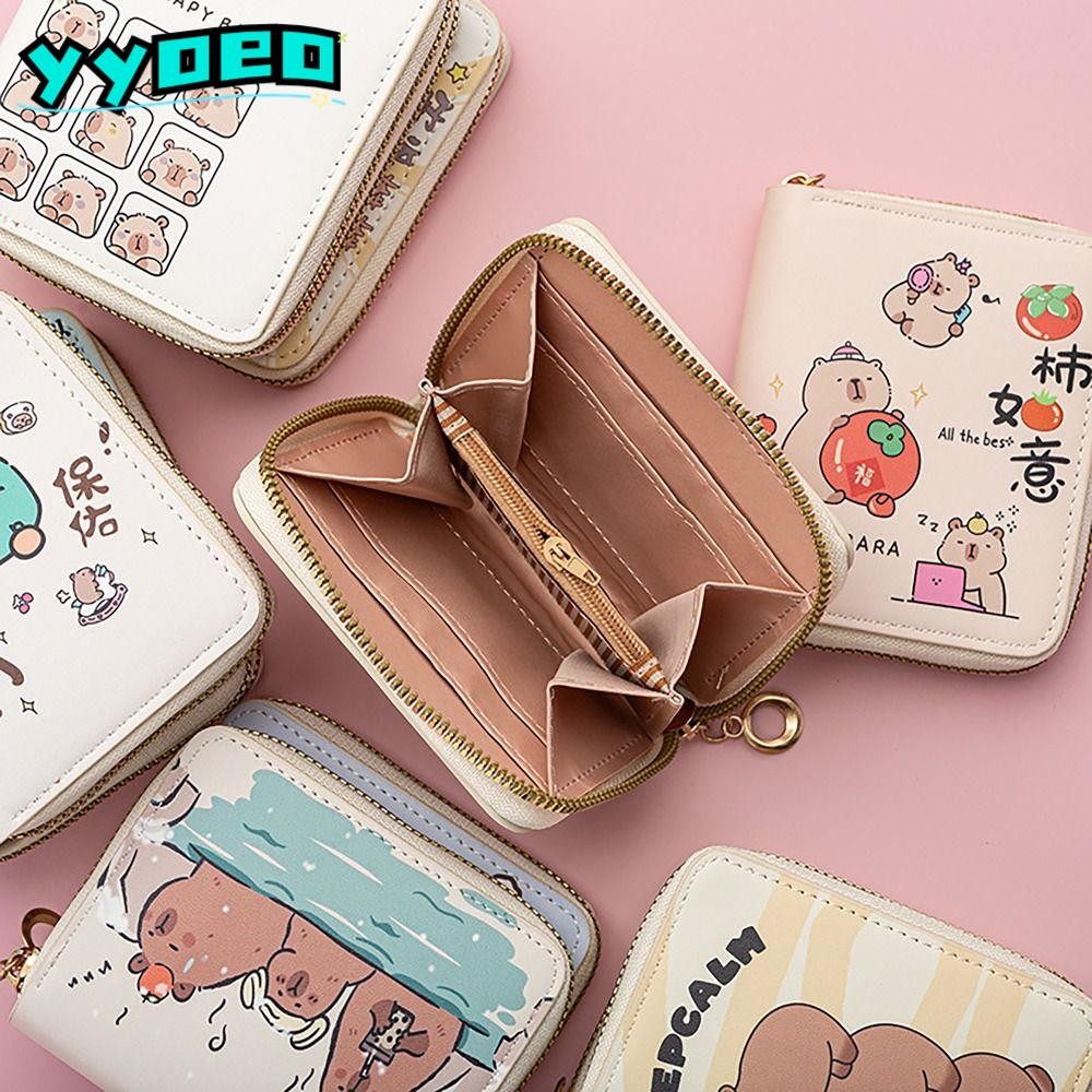 บัตรเครดิตHoloder แบบPUหนังซิป ดีไซน์สไตล์mini capybara เหมาะสำหรับนักเรียนหญิง | Shopee Thailand