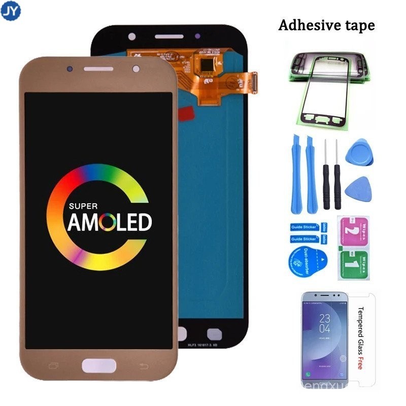 [พร้อมส่ง] ซูเปอร์ AMOLED สำหรับ Samsung Galaxy A7 2017 A720 A720F LCD หน้าจอสัมผัส LCD ชุด ...