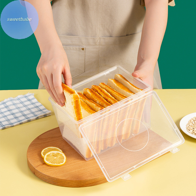 Sebabe ขนมปังคอนเทนเนอร์กล่องเก็บโปร่งใสพร้อมฝาปิดกรณีคอนเทนเนอร์เค้ก ...