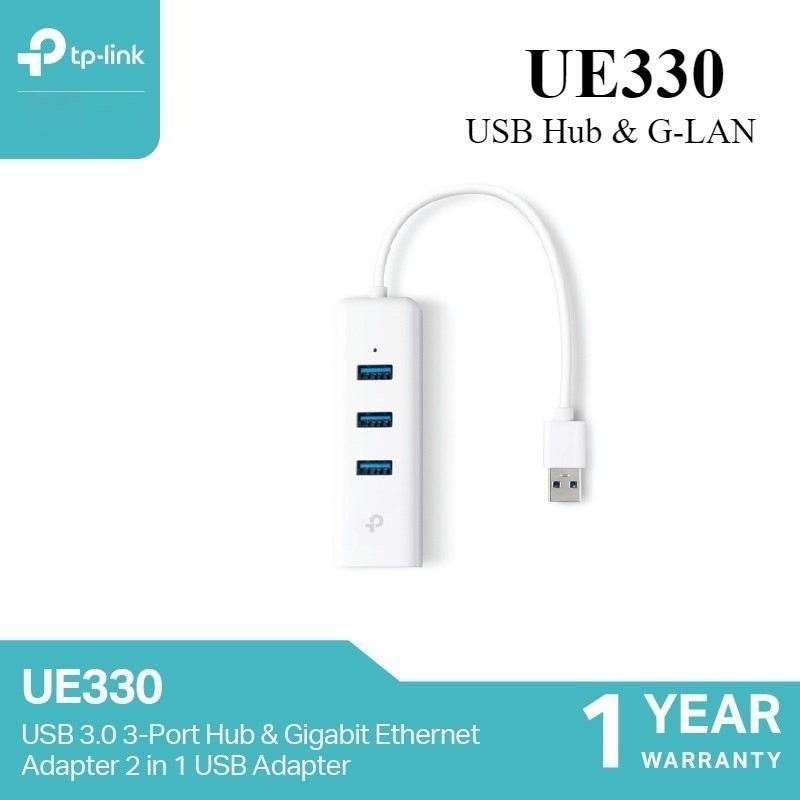 TP-Link UE330 แปลง USB ให้เป็นช่องแลน-USB3.0 -3ช่อง (USB 3.0 3-Port Hub & Gigabit Ethernet ...