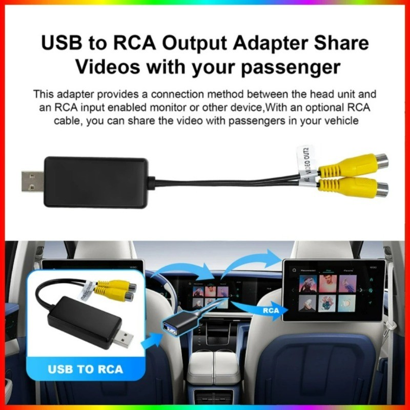 Usb To CVBS อะแดปเตอร์เอาต์พุตวิดีโอ 2 CVBS เอาต์พุต USB ถึงสาย RCA DC 5V USB สําหรับ Android ...