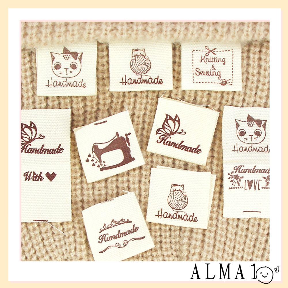 Alma 50 ชิ้นผ้าป้ายเสื้อผ้าลายหัวใจทอถักอุปกรณ์การ์ตูนแมวอุปกรณ์เย็บผ้า ...