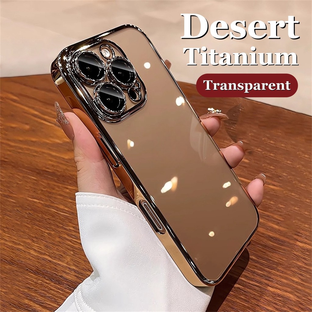 Desert Titanium PC Hard Case สําหรับ IPhone 16 Pro Max 12 13 14 15 Pro ...