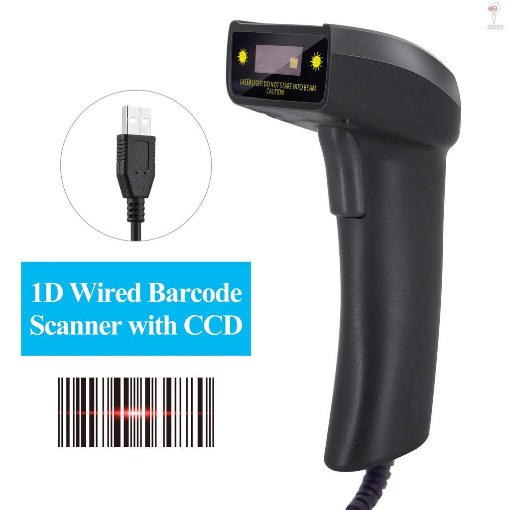 1d USB Barcode Scanner มือถือแบบมีสาย CCD Bar Code Reader คู่มือ ...