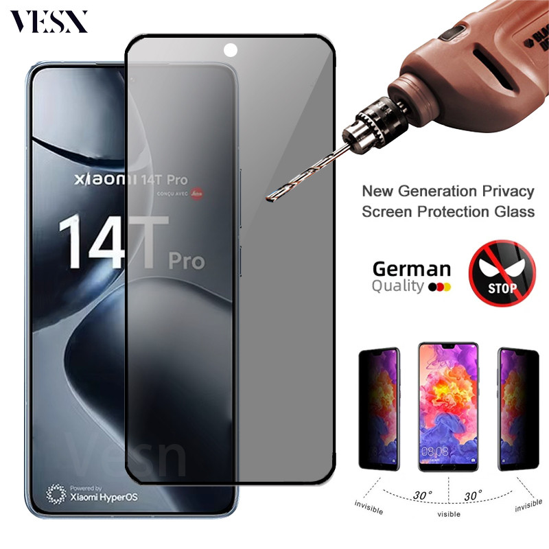 ฟิล์มกระจก ใช้สำหรับ กันเสือก ป้องกันคนมอง แบบเต็มจอ Xiaomi Mi 14T 13T 12T 11T 10T POCO C71 X7 ...