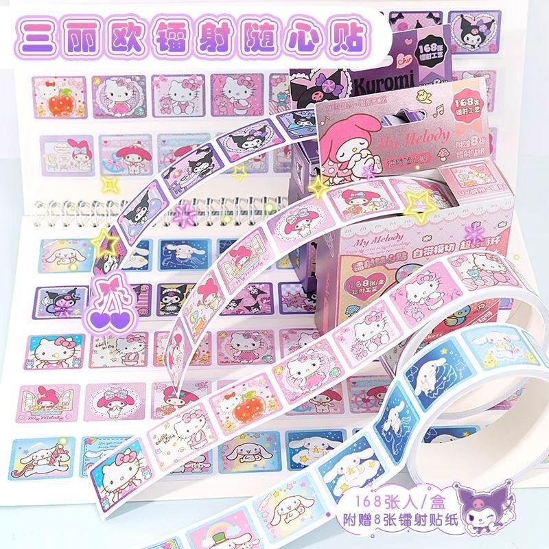 Sanrio Roll Stickers Kuromi Handbook Stickers สติ๊กเกอร์ลําลอง Melody ...