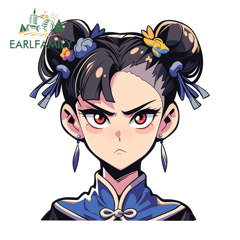 Earlfamily 13 ซม.x 11.6 ซม. Fighter Serious Chun-Li สติกเกอร์รถ Cool อะ ...