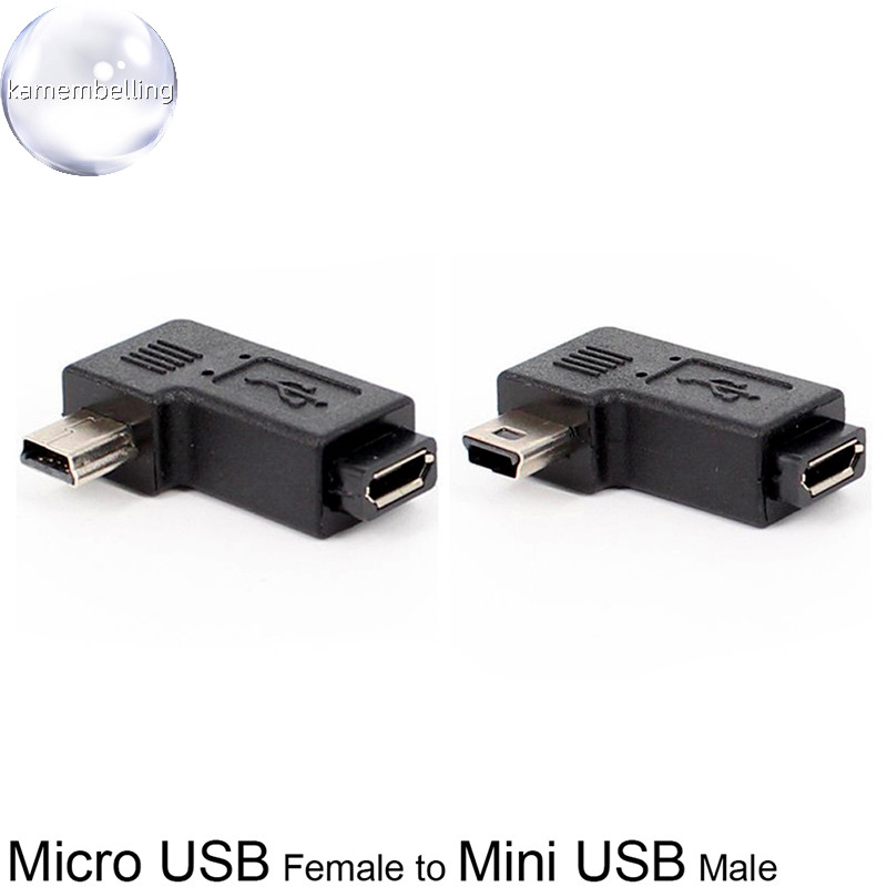 Kaembelling 90 องศาขวาซ้ายมุม Mini USB Type A ชายกับอะแดปเตอร์ Micro ...
