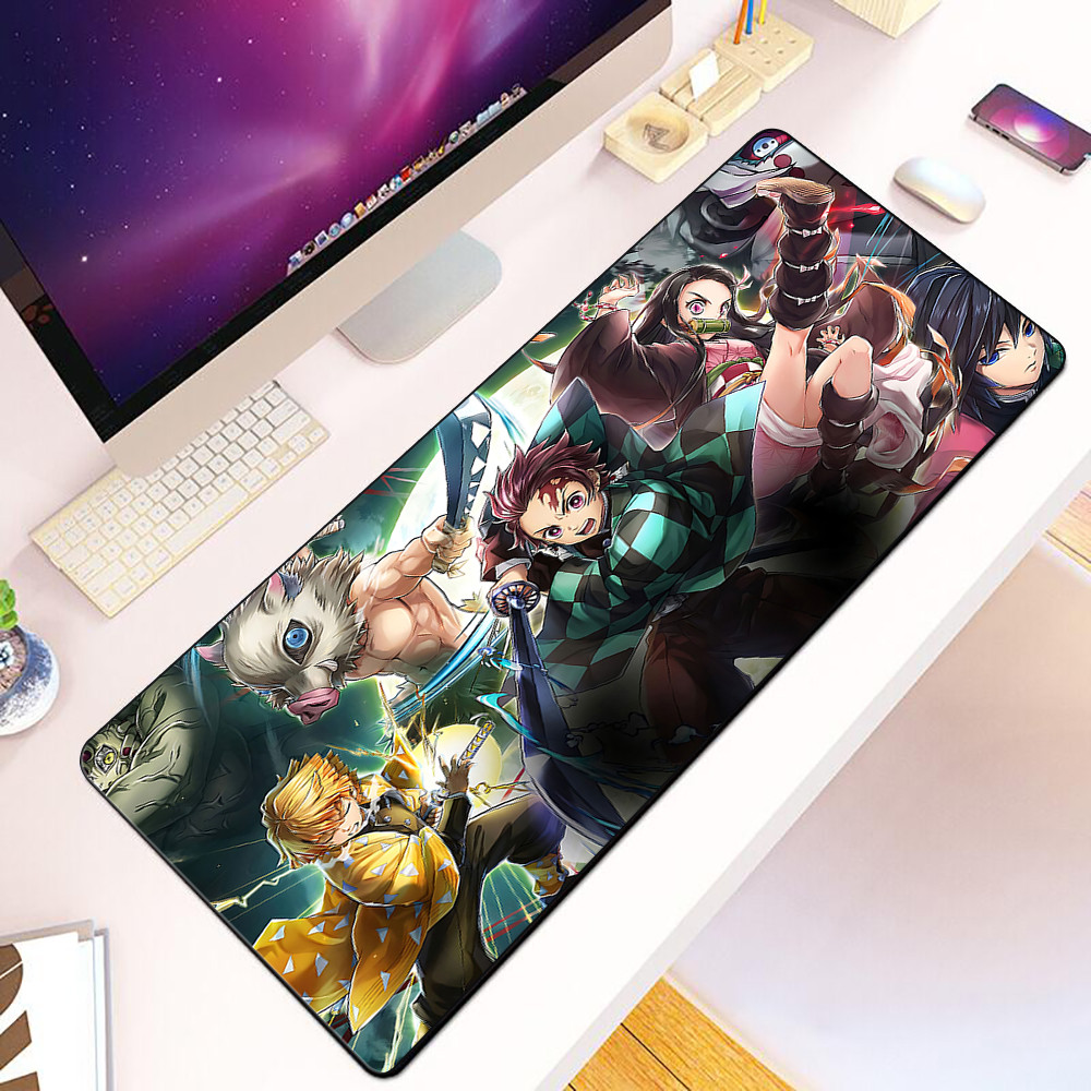 ญี่ปุ่นอะนิเมะdemon Slayer Mousepad HDการพิมพ์คอมพิวเตอร์Gamersล็อคขอบ ...