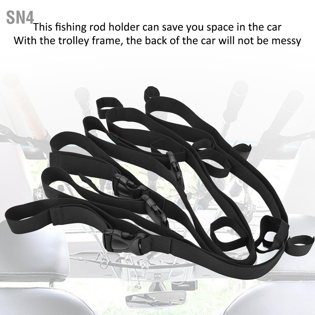 SN4 2 แพ็คไนลอนผู้ถือคันเบ็ดสายรัดปรับได้ 55-79 นิ้วตกปลาเสาแร็คผู้ถือเสาสำหรับรถยนต์ | Shopee ...