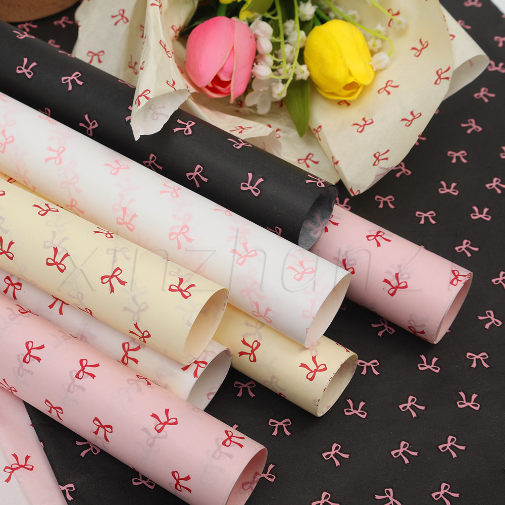 Bow Snow Pear Paper - กระดาษห่อของขวัญพิมพ์ลาย Bowknot - อุปกรณ์ห่อ ...
