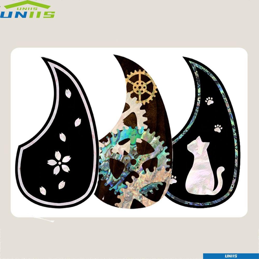 การ์ดปิ๊กกีต้าร์พื้นบ้าน UNIIS, สติ๊กเกอร์การ์ดปิ๊กหยดน้ําพิมพ์ลาย, แผ่นรอยขีดข่วนอุปกรณ์กีตาร์ ...