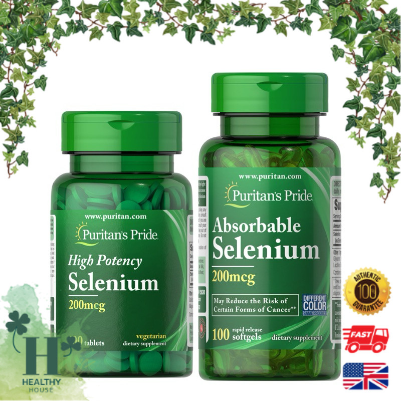 พร้อมส่ง Puritan's Pride Selenium 200 mcg 100 tablets ซีลีเนียมต้าน ...