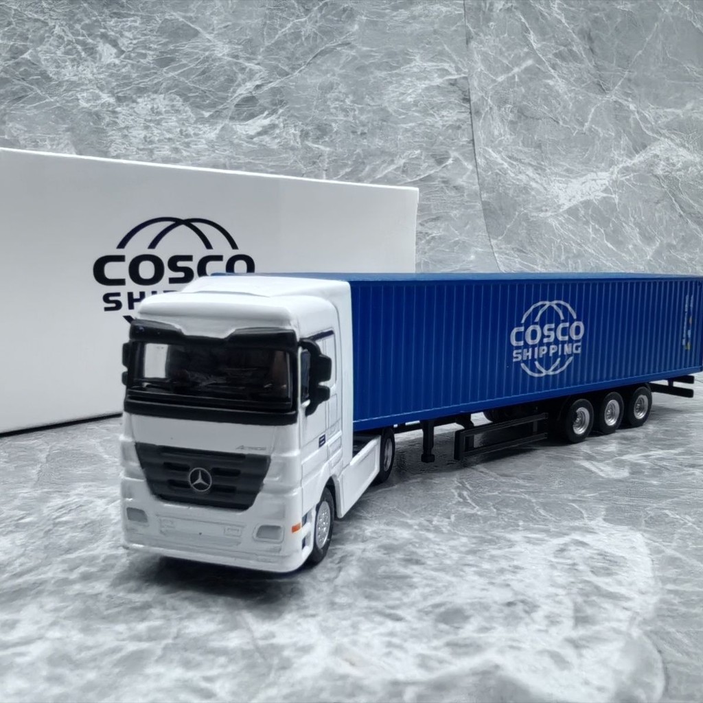 20ซม.ประมาณ1/87 Mercedes-Benz Container Trailer Alloy รุ่น COSCO ...