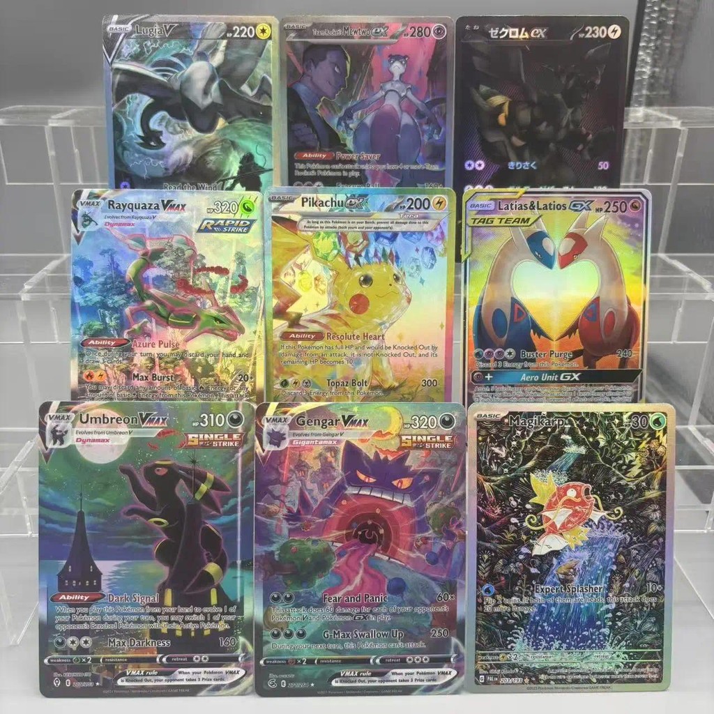DIY PTCG คอลเลกชันการ์ด Umbreon Rayquaza Gengar VMAX Zekrom ex Self ...