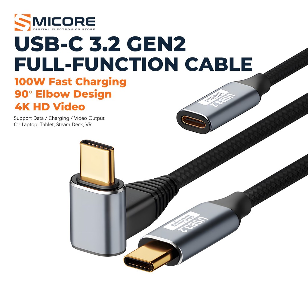 สายชาร์จเร็ว USB C 3.2 Gen2 รองรับ 100W PD + วิดีโอ 4K + ถ่ายโอนข้อมูล 10Gbps เหมาะกับโน้ตบุ๊ก ...