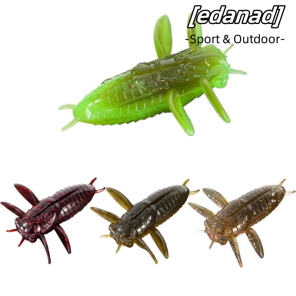 EDANAD 6 ชิ้น Bionic Worm Lure กันติดหลอดซ่อน Groove พร้อมแผ่นสะท้อนแสง ...