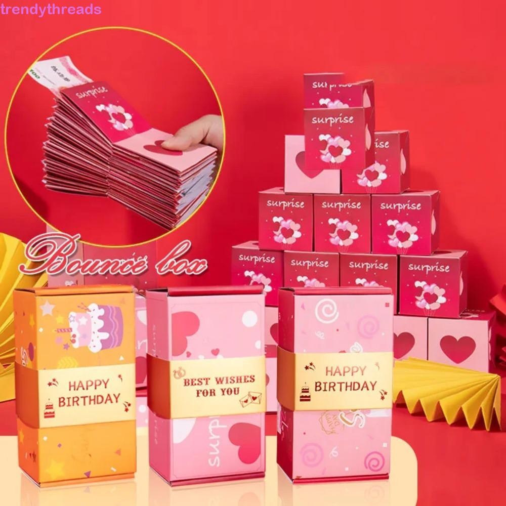 TRENDYTHREADS กล่องของขวัญระเบิดเงินสด, Paper Fun Surprise Bounce Box ...