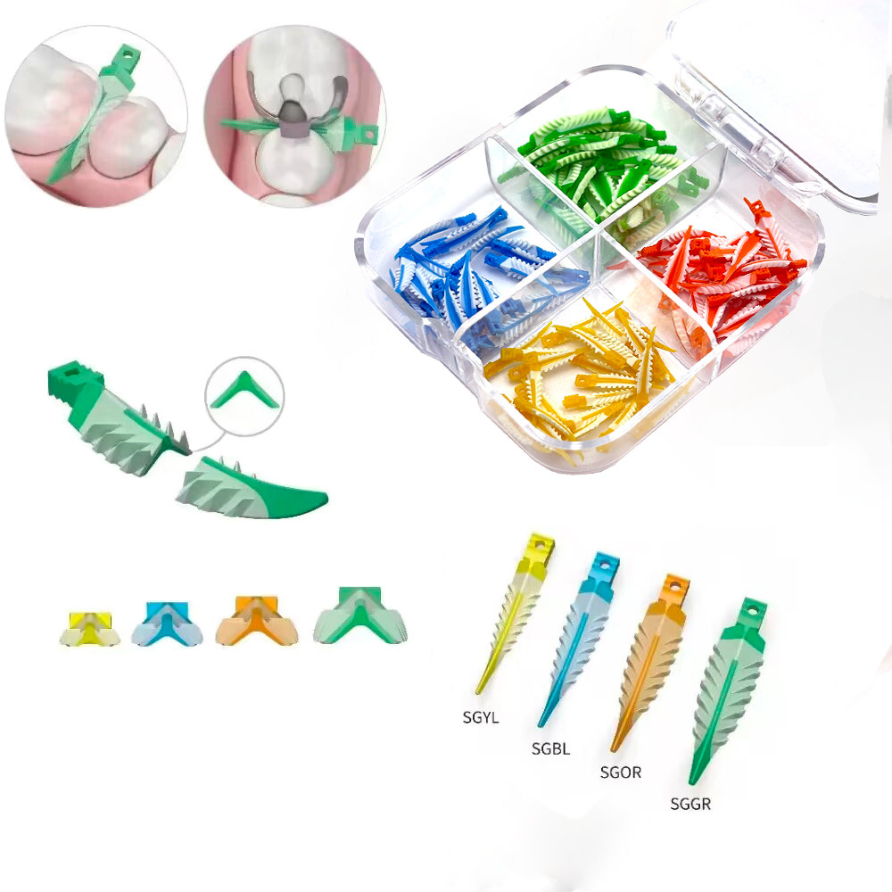 100 ชิ้นทันตกรรมซิลิโคน Adaptive Interdental Wedges Kit ทันตกรรม Matrix ...