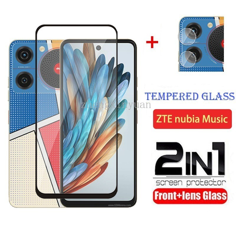 2in1 กระจกสําหรับ ZTE nubia Music 2024 ฟิล์มนิรภัยสําหรับ nubiaMusic ...