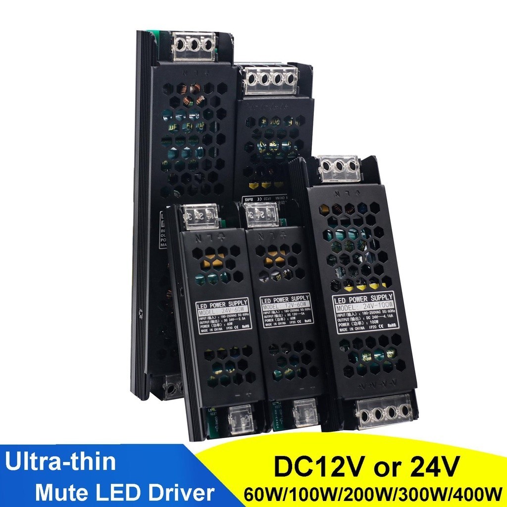DC 12V 24V Switching Power Supply AC180-250V Mute Lighting Transformers 60W 100W 200W 300W 400W ...