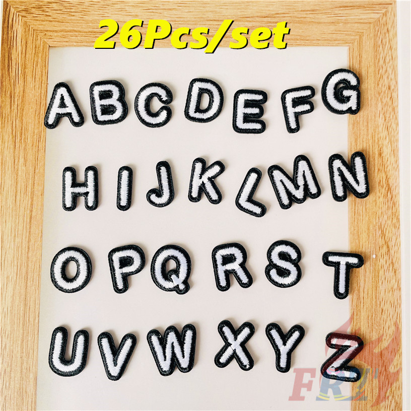 ️26 ชิ้น/เซ็ต Mini White Arial แพทช์เหล็กตัวอักษรภาษาอังกฤษ ️Diy ตัว ...