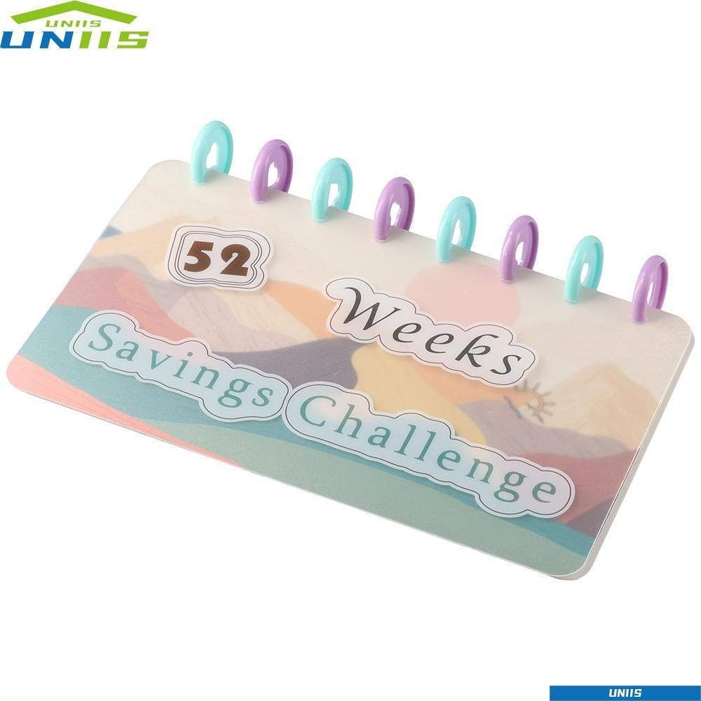Uniis ท้าทายออมเงิน 52 สัปดาห์, หนังสืองบแบบใช้ซ้ําได้ PVC, ช่องติดฉลากที่ใช้งานได้จริง, ออแกไน ...