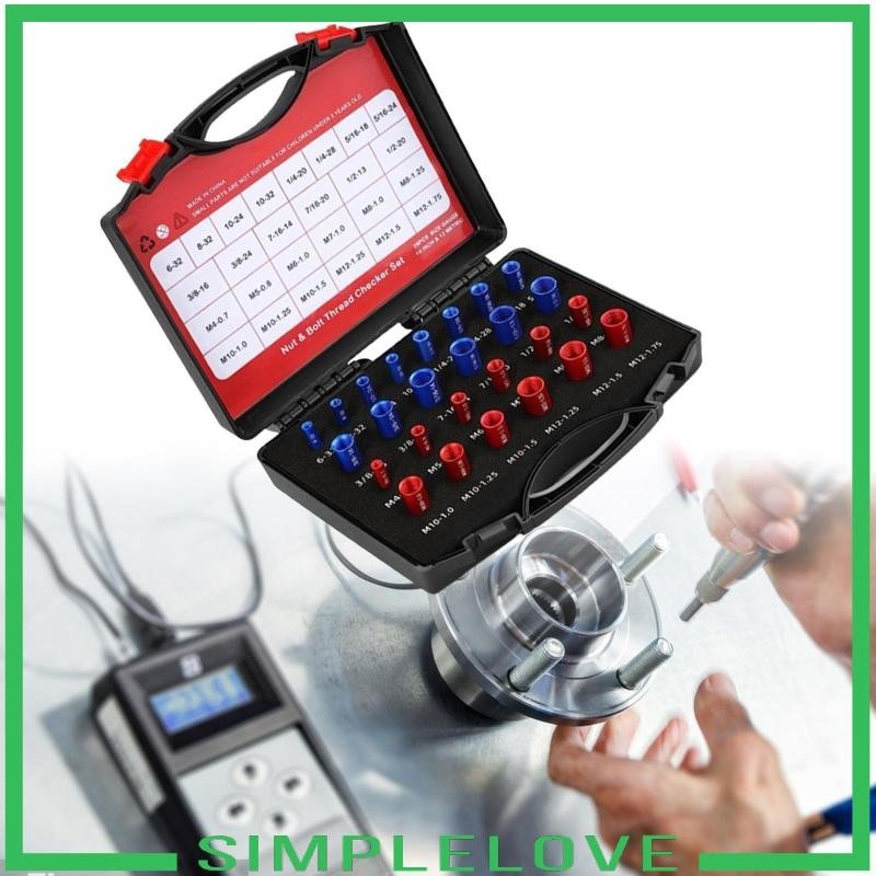 [เรียบง่าย] 26 ชิ้น Nut และ Bolt Thread Checker พร้อม Bolt และ Nut ...