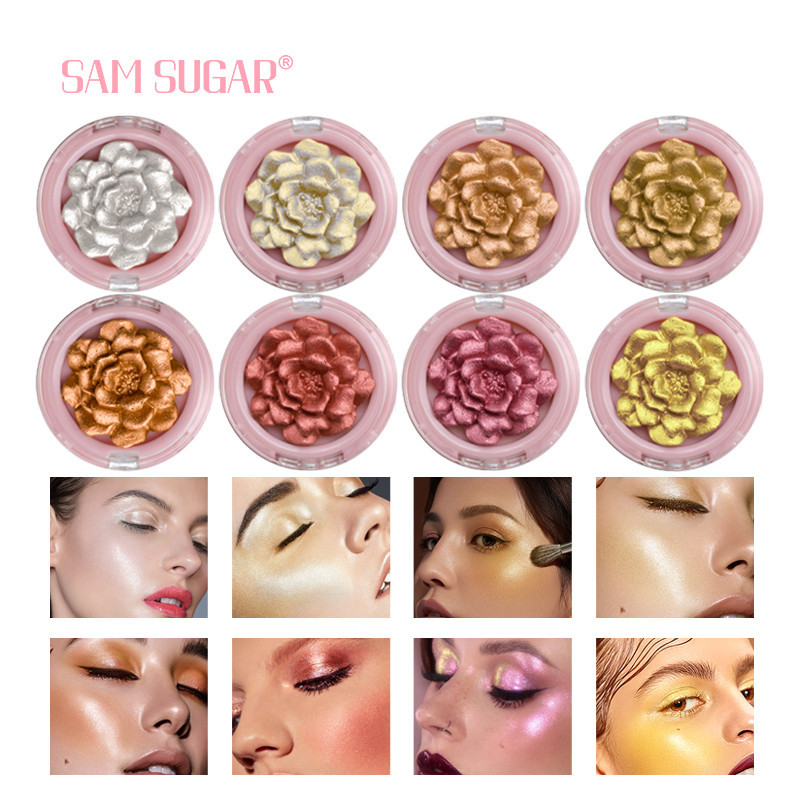 Sam SUGAR บลัชออนไฮไลท์ 3D แกะสลัก กุหลาบ เพิ่มความกระจ่างใส ใบหน้า ...
