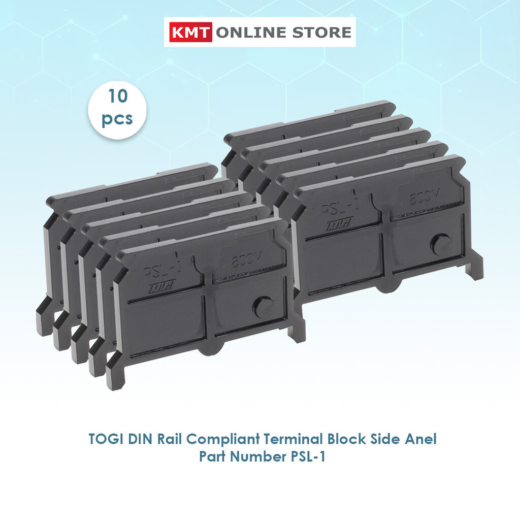 TOGI DIN Rail Compliant Terminal Block Side Anel ฝาปิดเทอร์มินอลแพ็ค 10 ...