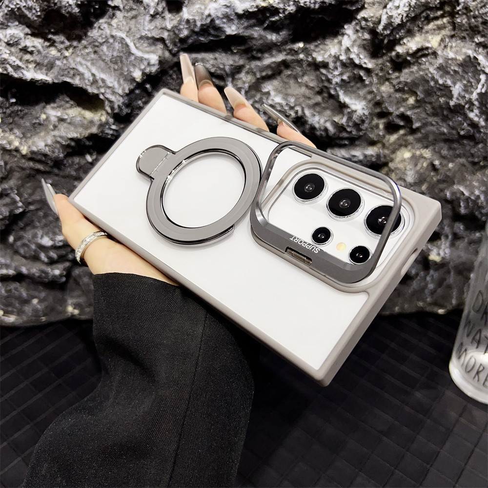 SAMSUNG วงเล็บโลหะคู่เคสโทรศัพท์แม่เหล็กสําหรับsamsung S22U S23 S24 Ultra S23FE S23 + S24Plus ...